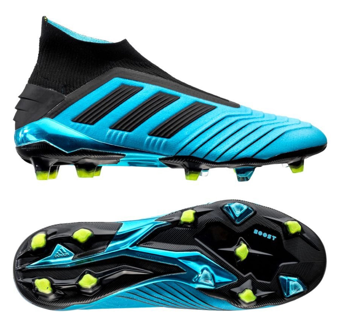 adidas Predator 19+ FG/AG Hard Wired - Bright Cyan/Core Black/Solar Ye